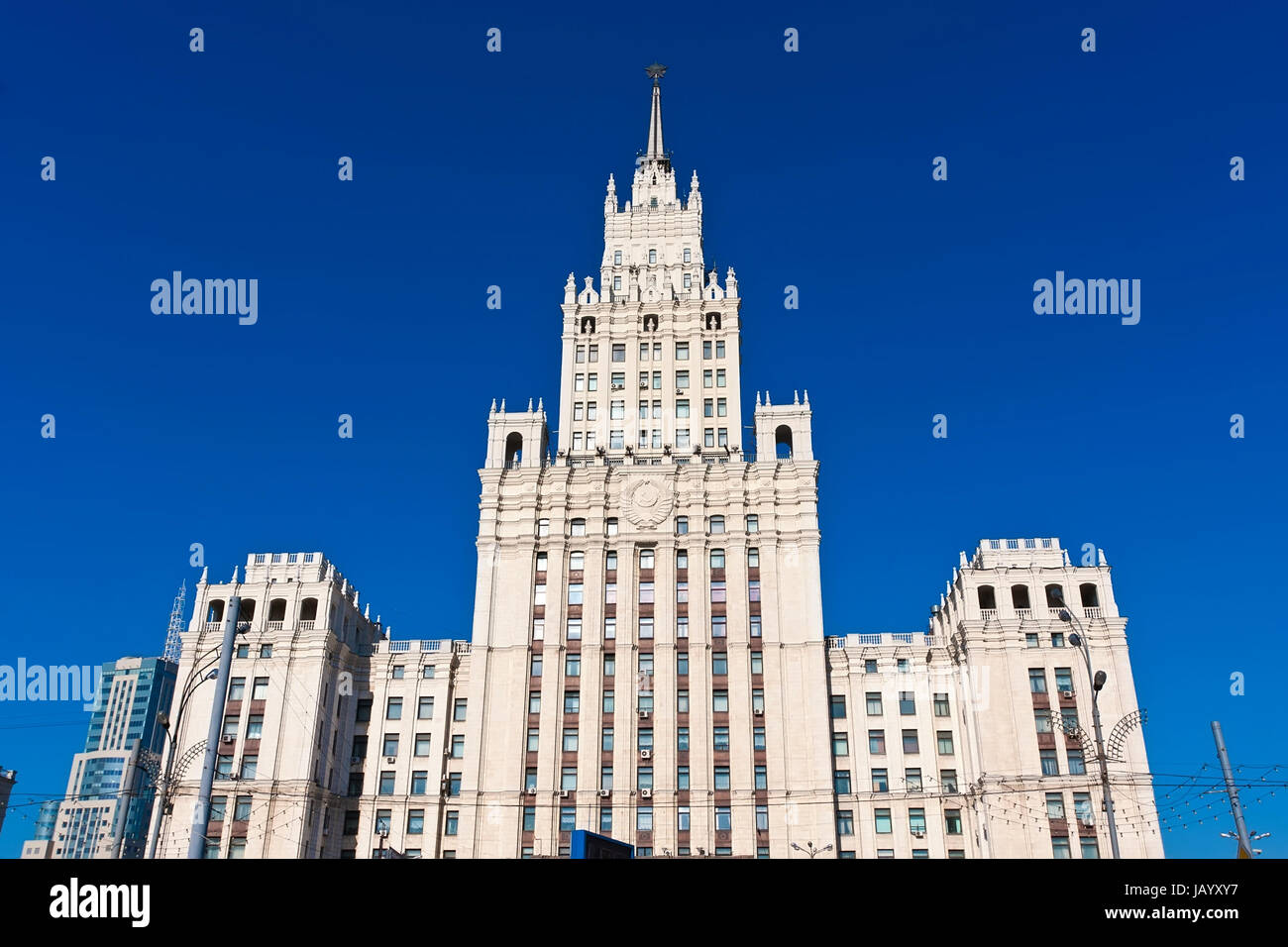 Beautiful view of old soviet skyscrape in Moscow, Russia Stock Photo ...