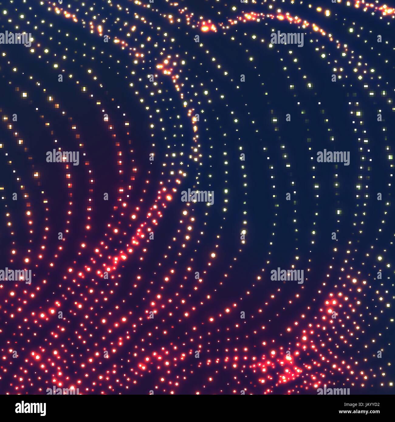 Wave Background. Ripple Grid. Glowing Round Particles. Swarm Of Dots ...