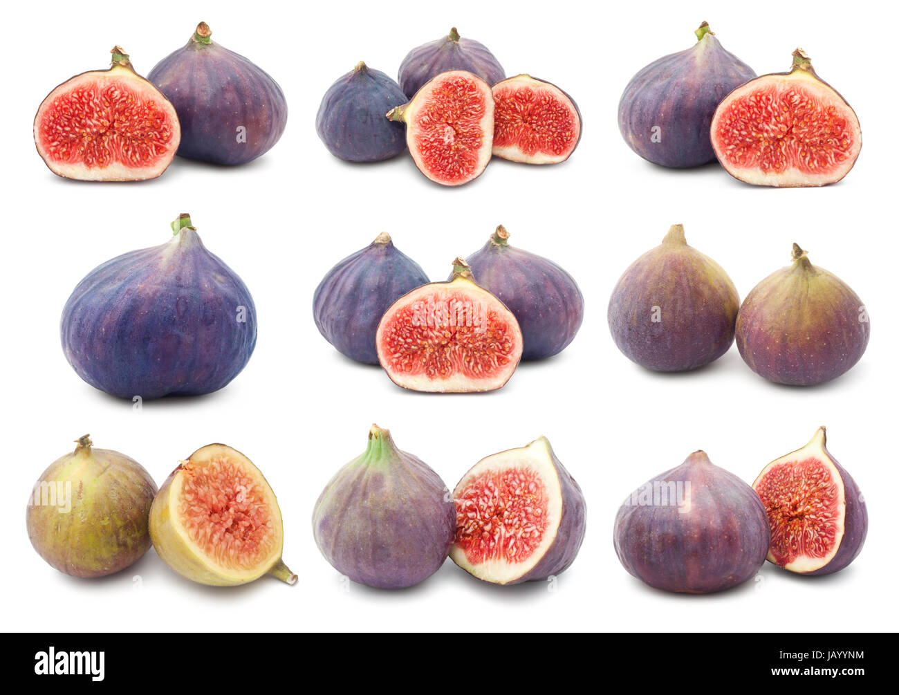Collection of fresh fig fruits isolated on white background Stock Photo ...