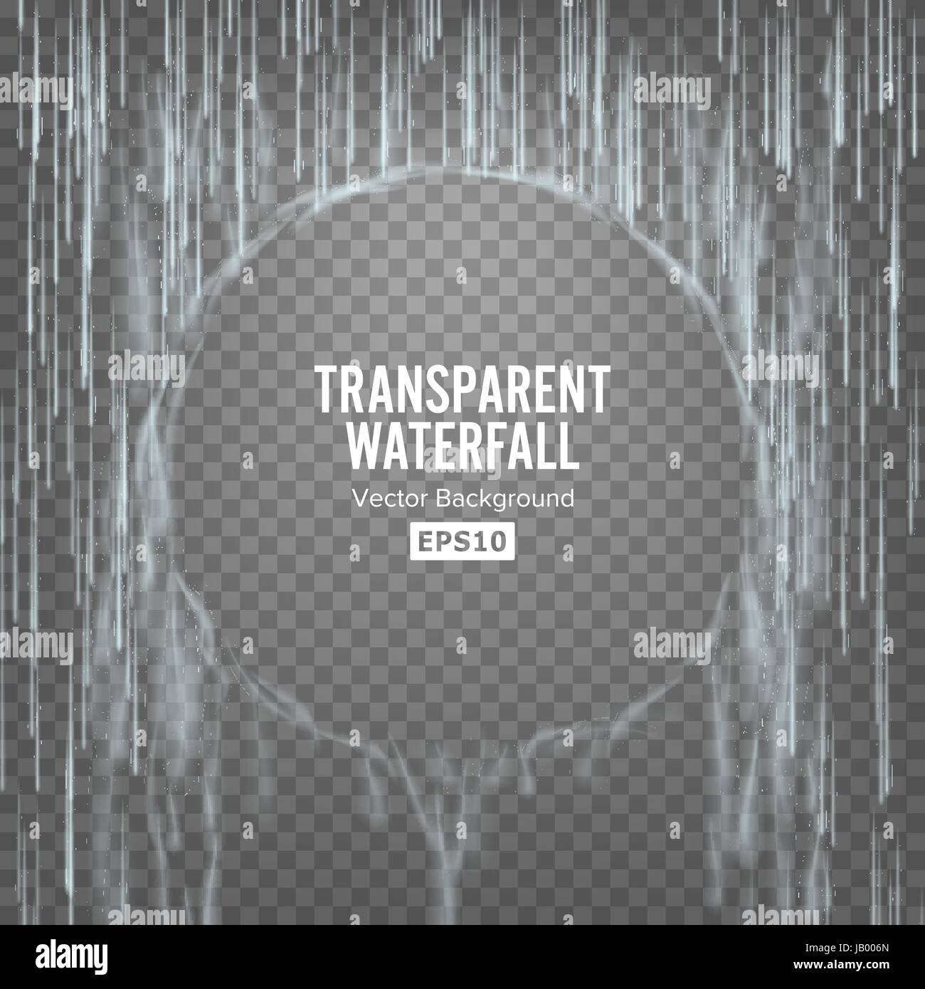 Transparent Waterfall Vector. Abstract Falling Water Texture. Nature Or ...