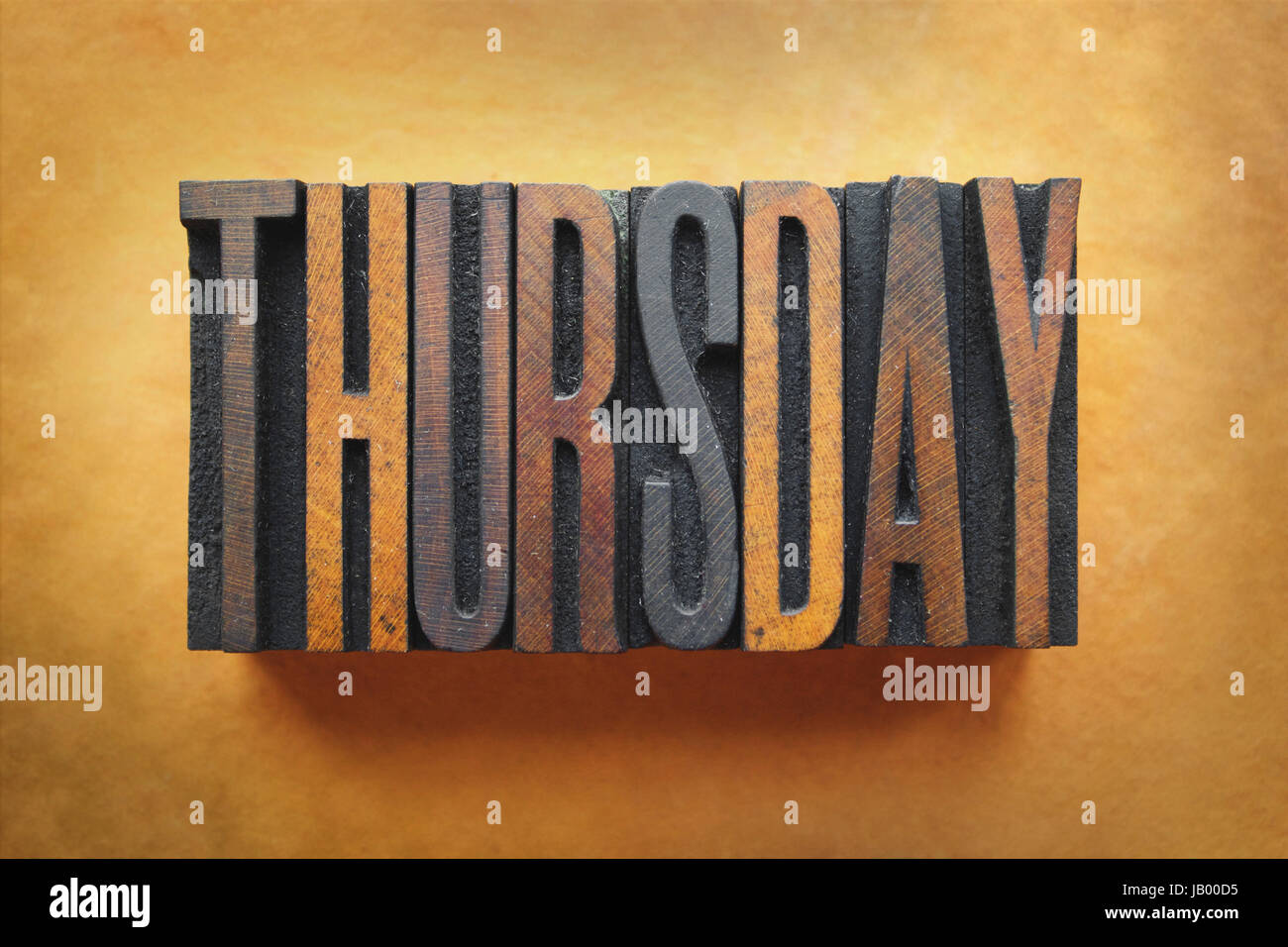 The word THURSDAY written in vintage letterpress type Stock Photo - Alamy
