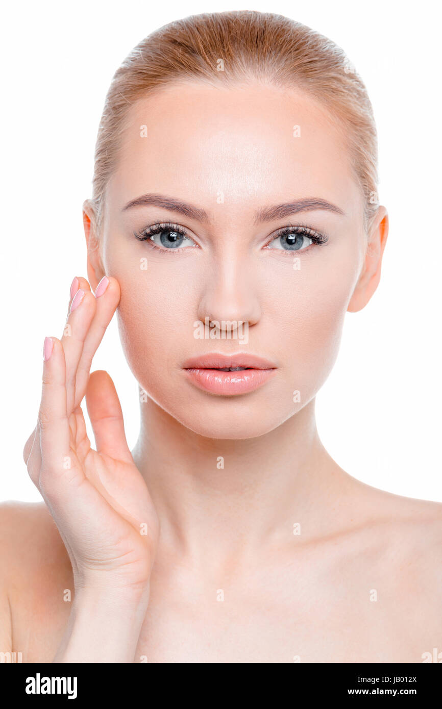 Hand on cheek hi-res stock photography and images - Alamy