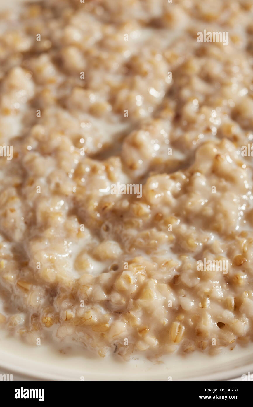 a bowl of cooked organic, pinhead, oatmeal Stock Photo - Alamy