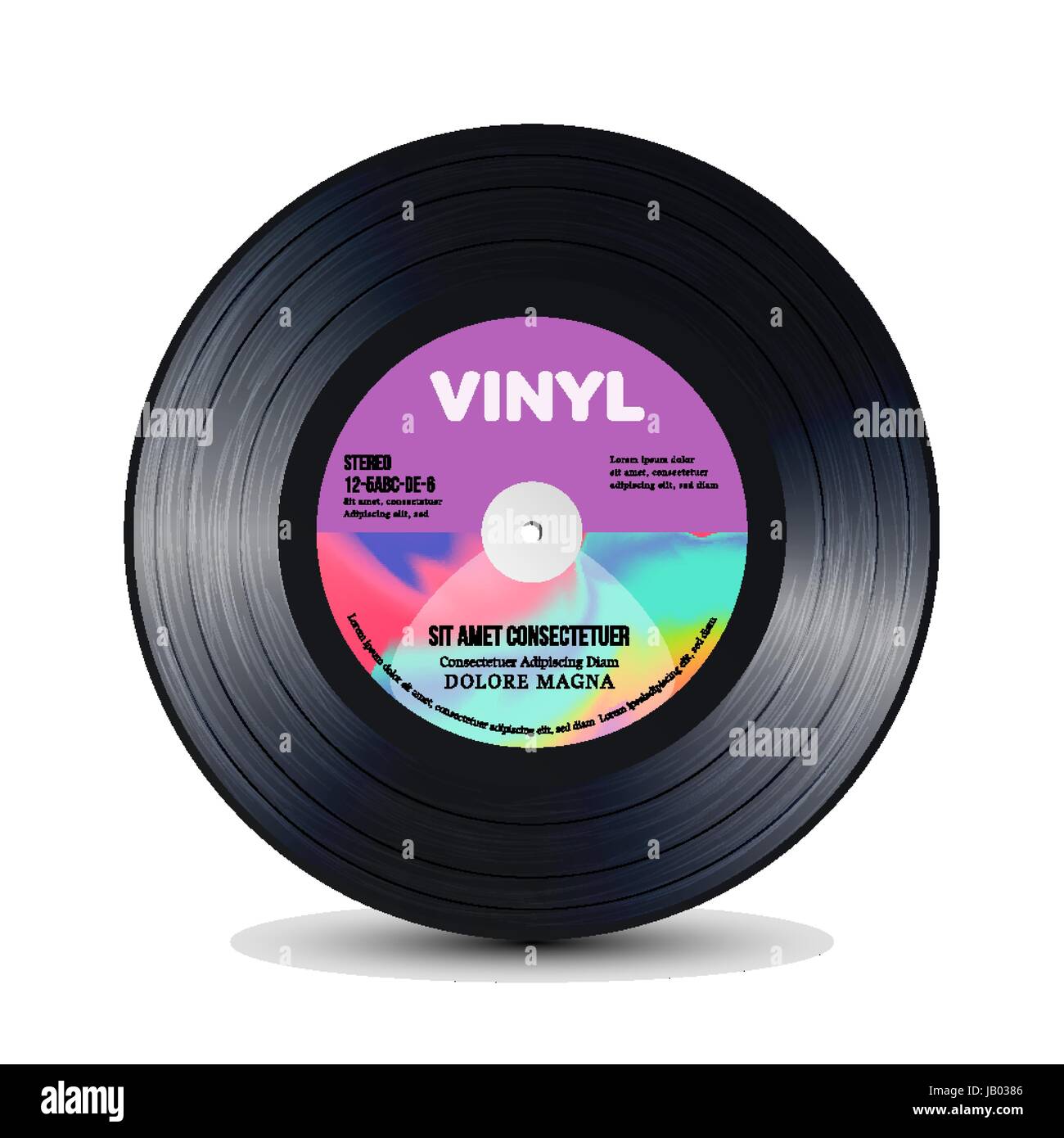 Vinyl Disc With Shiny Grooves. Old Retro Records. Isolated Vector Stock ...