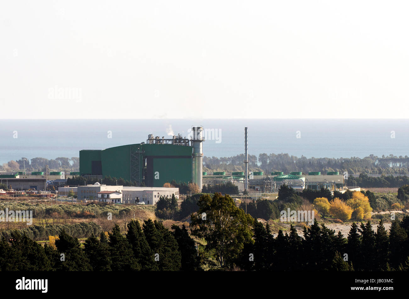 Gas fired power station in Simeri Crichi, Catanzaro, Italy Stock Photo ...