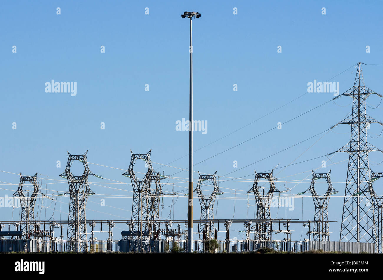 Central processing and distribution of electricity Stock Photo - Alamy