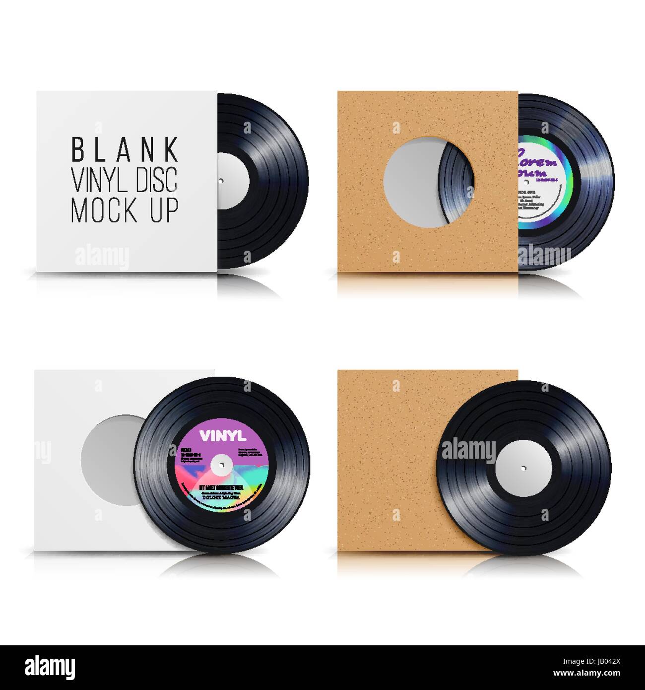 Vinyl Disc. Blank Isolated White Background. Realistic Empty Template ...