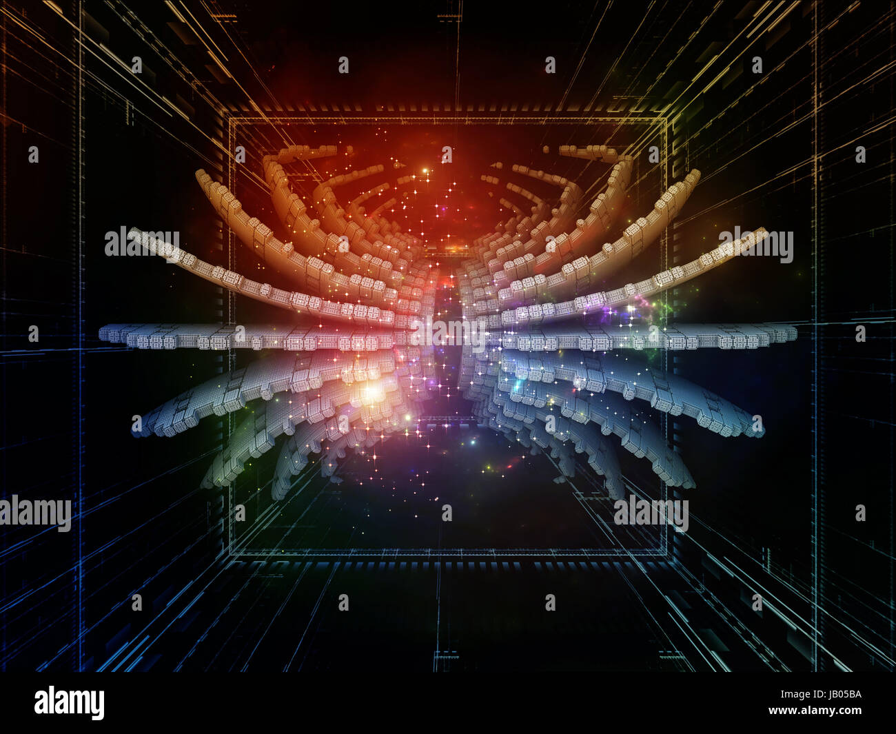 Fractal Spider series. Arrangement of fractal elements and grids for ...