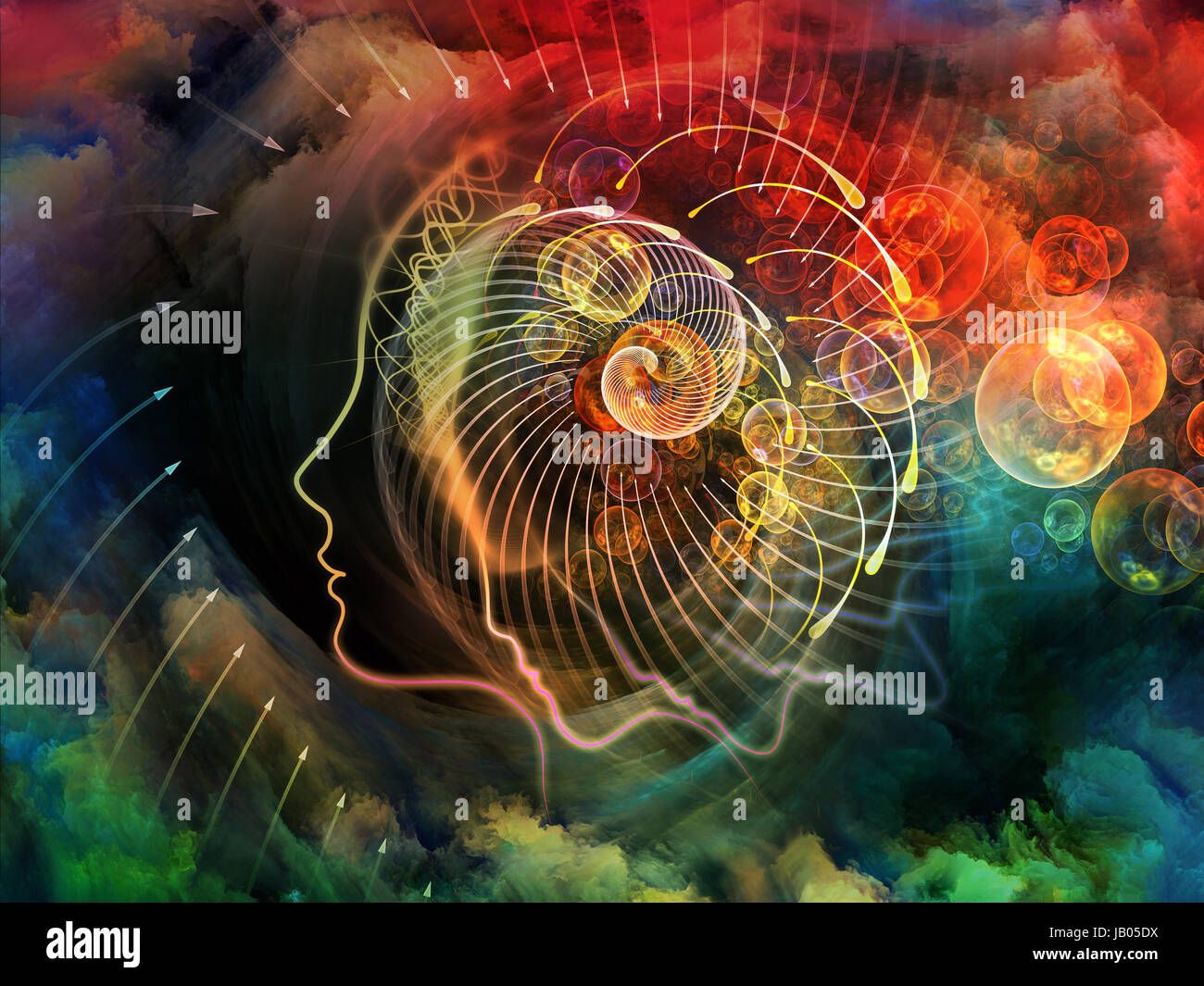 Geometry of the Soul series two. Background design of human profile and ...