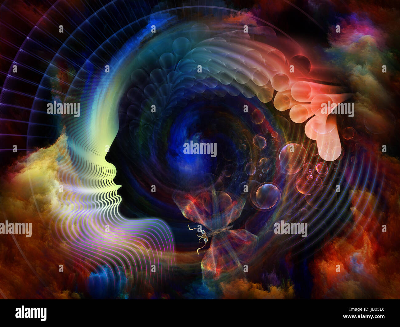 Geometry of the Soul series two. Background design of human profile and ...