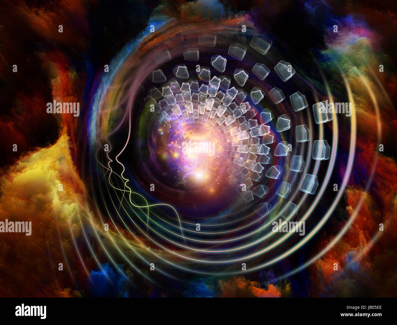 Geometry of the Soul series two. Background design of human profile and ...