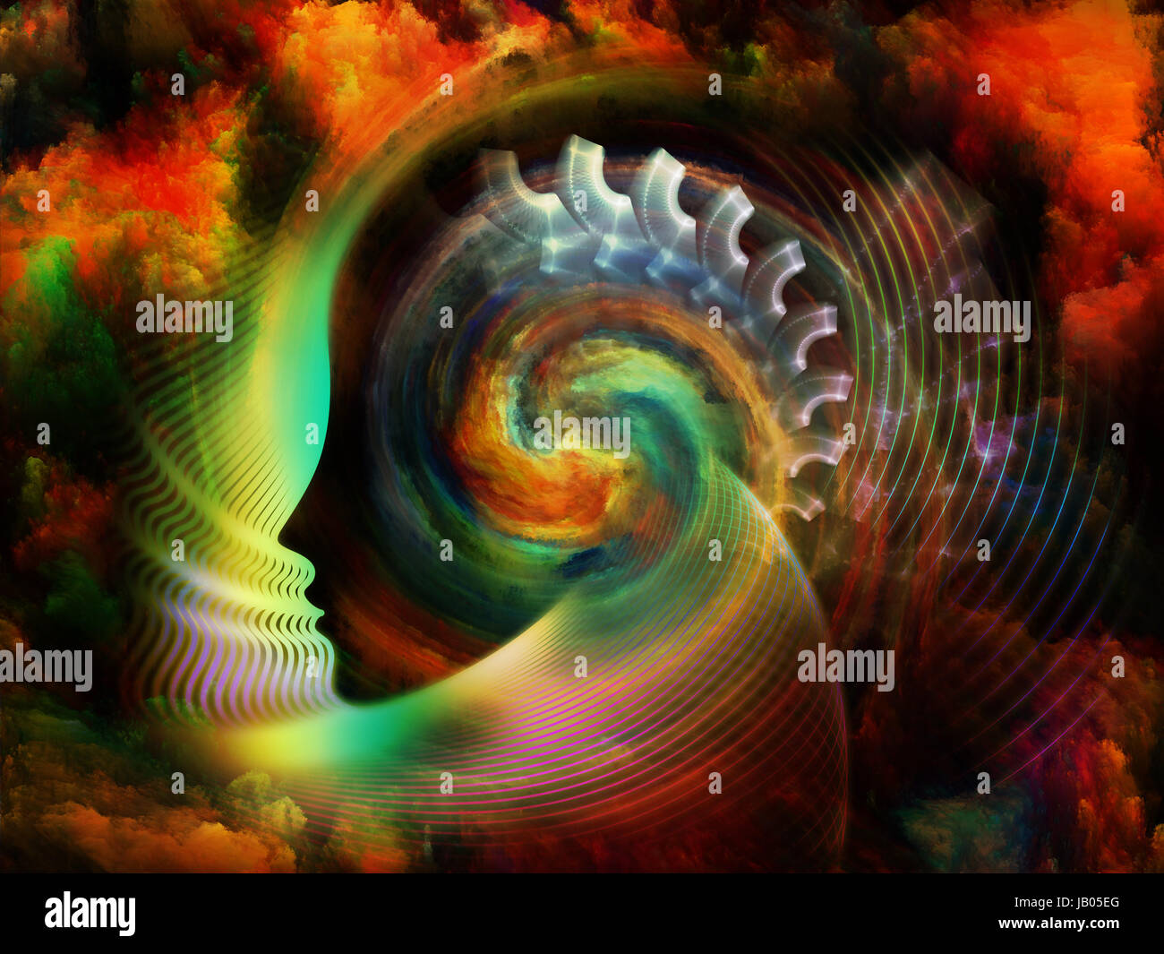 Geometry of the Soul series two. Background design of human profile and ...