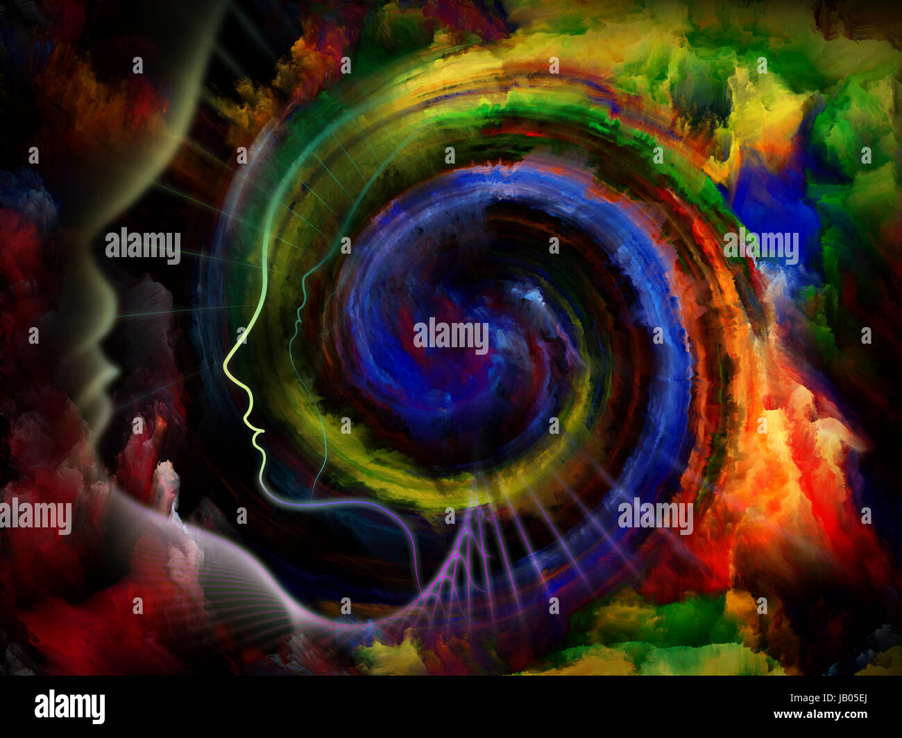 Geometry of the Soul series two. Background design of human profile and ...