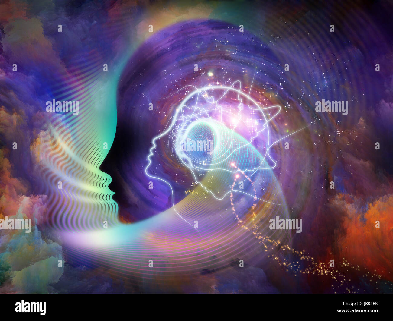 Geometry of the Soul series two. Background design of human profile and ...