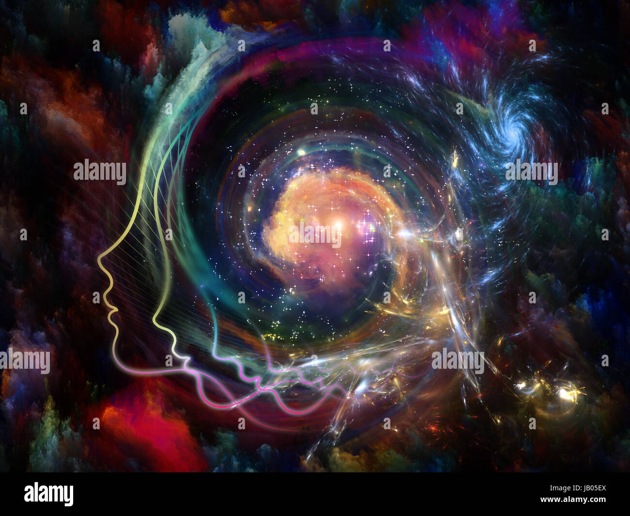 Geometry of the Soul series two. Background design of human profile and ...
