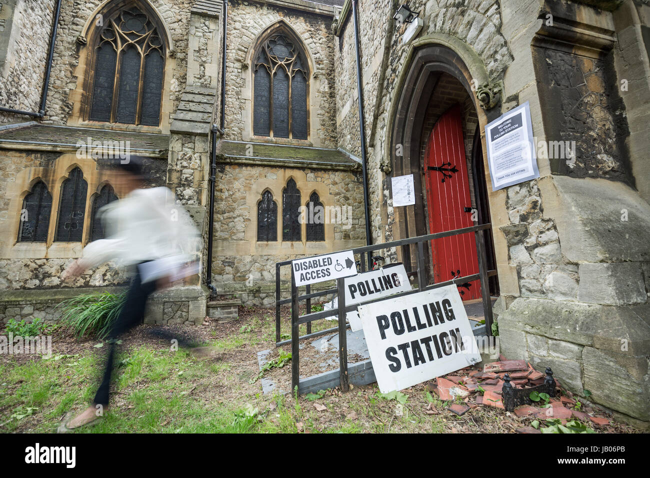 London, UK. 8th June, 2017. Polling Station at St. Peter’s Church in ...