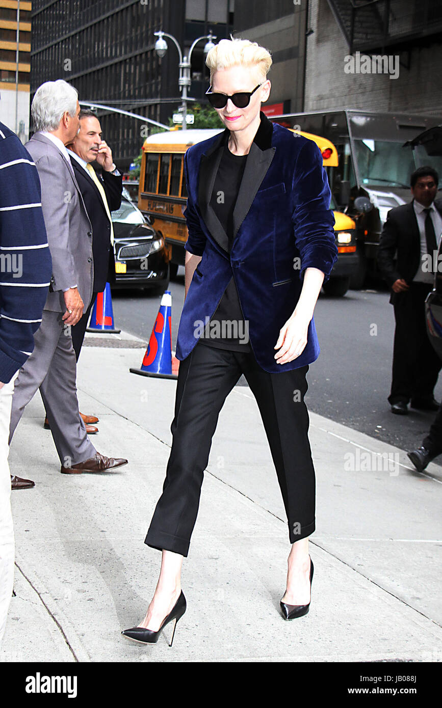 NEW YORK, NY - JUNE 7: Tilda Swinton seen at The Late Show With Stephen ...