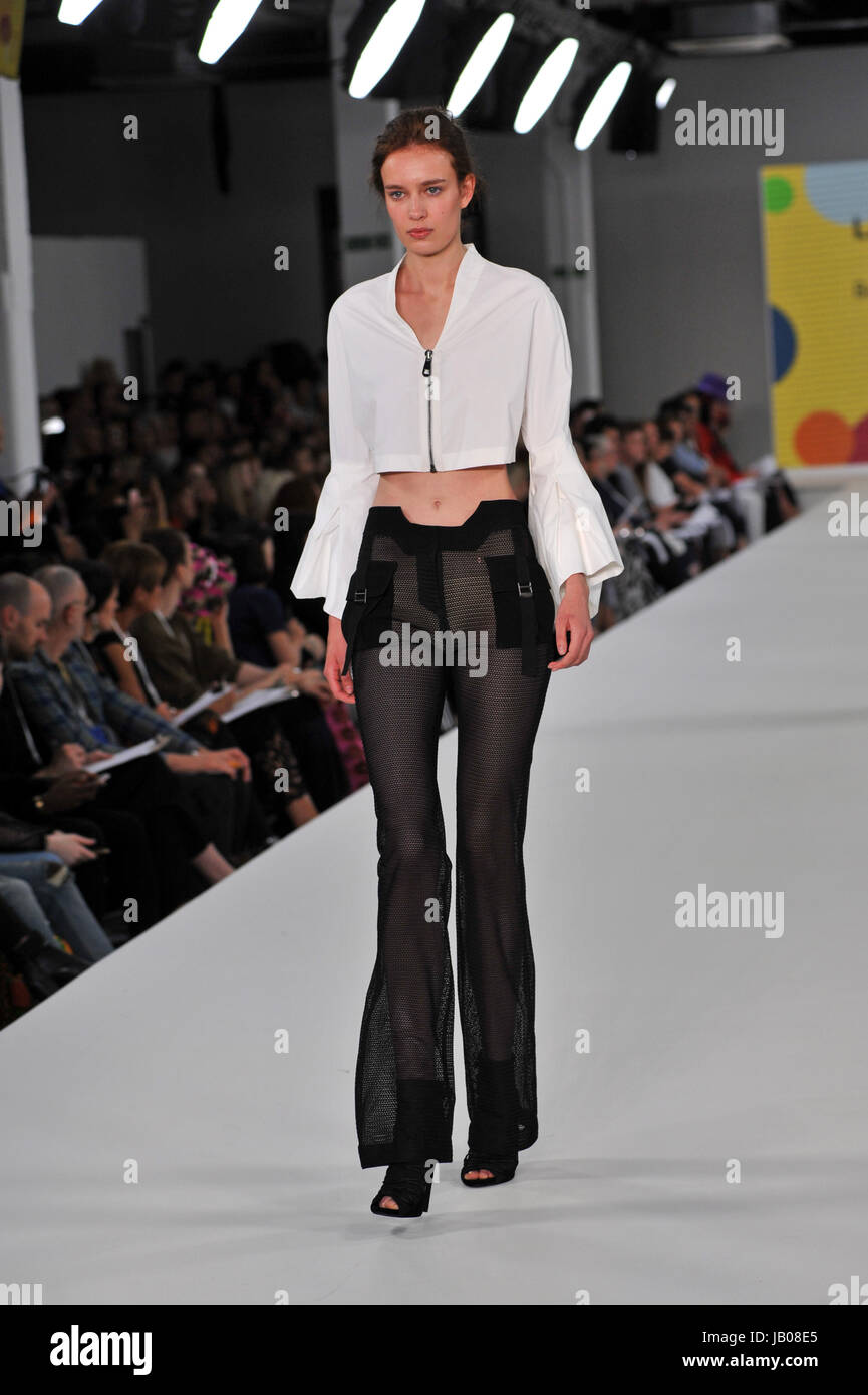 London, UK, 07/06/2017 Model wearing designs by Laura Capello of Bath ...