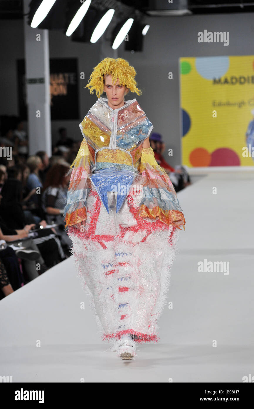 London, UK. 07th June, 2017. Model wearing designs by Maddie Williams ...