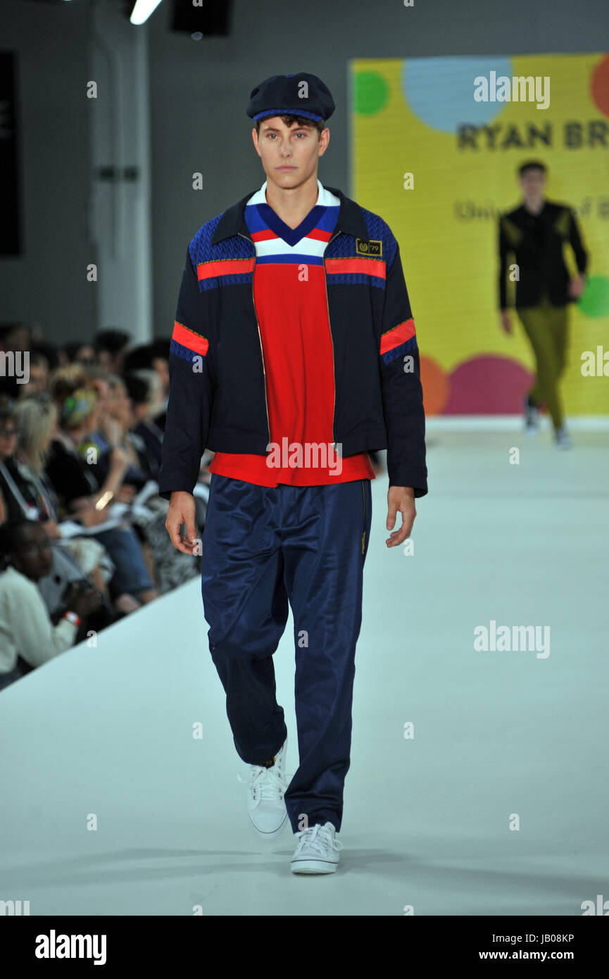 London, UK. 07th June, 2017. Model wearing designs by Ryan Brockbank of ...