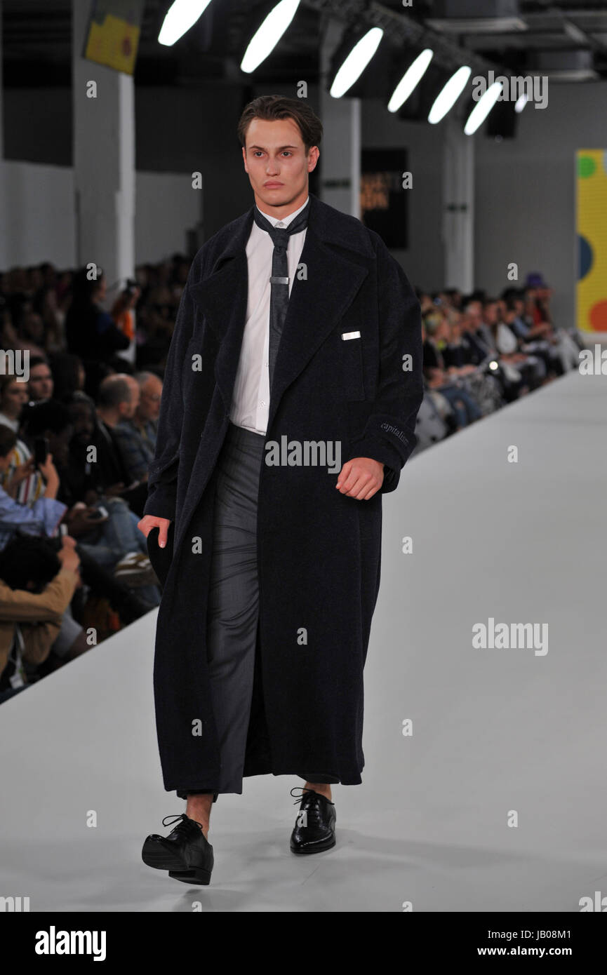 London, UK. 07th June, 2017. Model wearing designs by Sarah Rafferty of ...