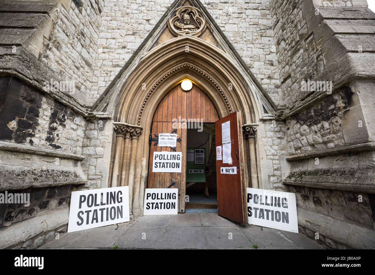 London, UK. 8th June, 2017. Polling Station at St. John’s Holy Trinity ...