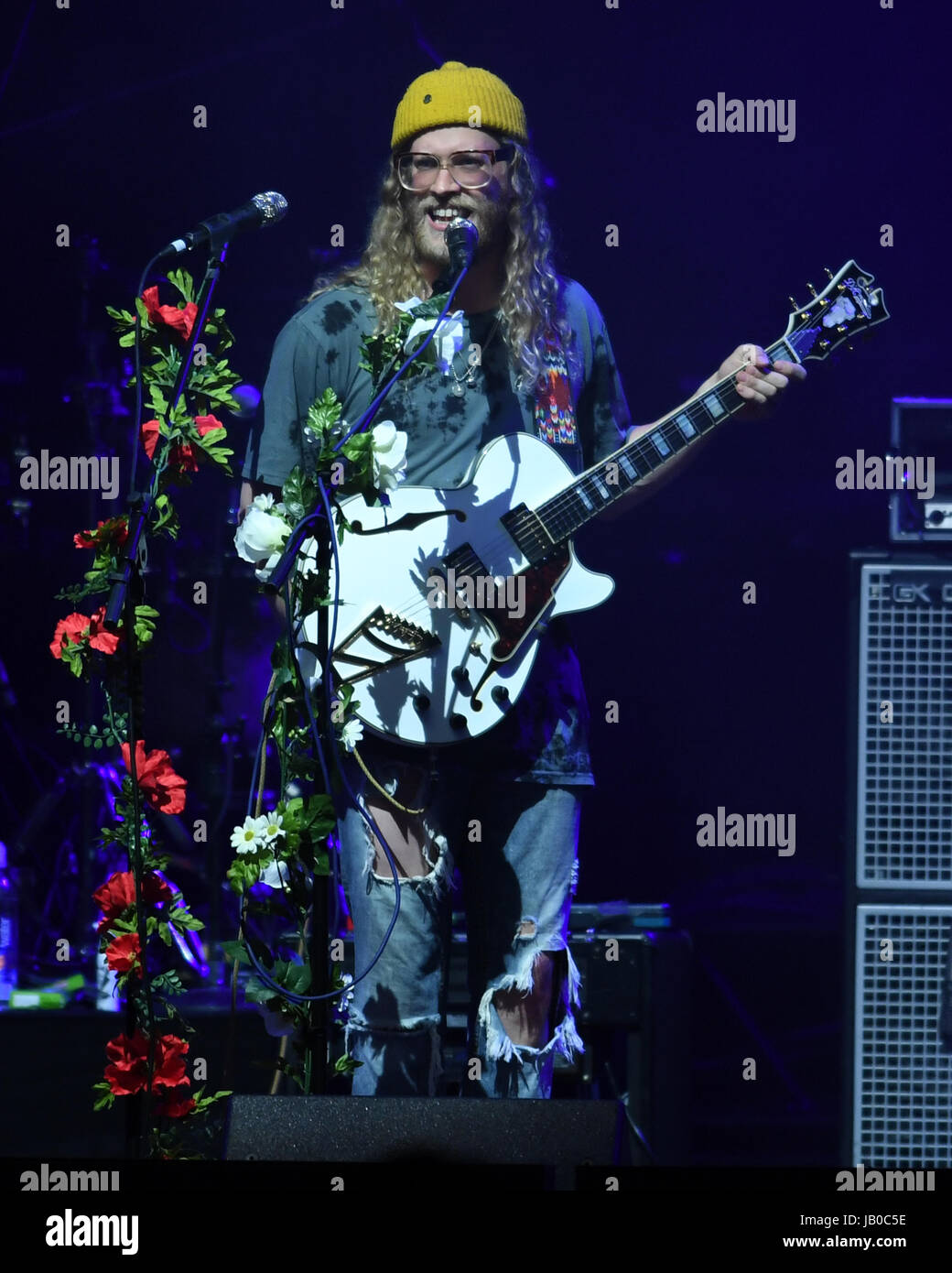 MIAMI, FL - JUNE 07: Allen Stone performs at the American Airlines ...