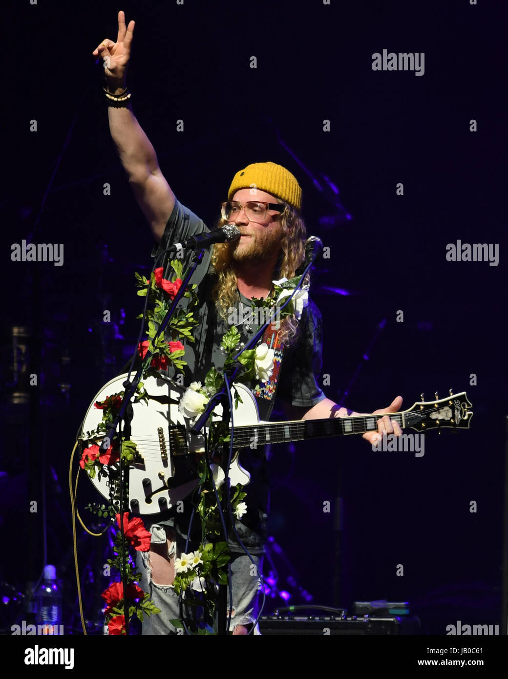 MIAMI, FL - JUNE 07: Allen Stone performs at the American Airlines ...