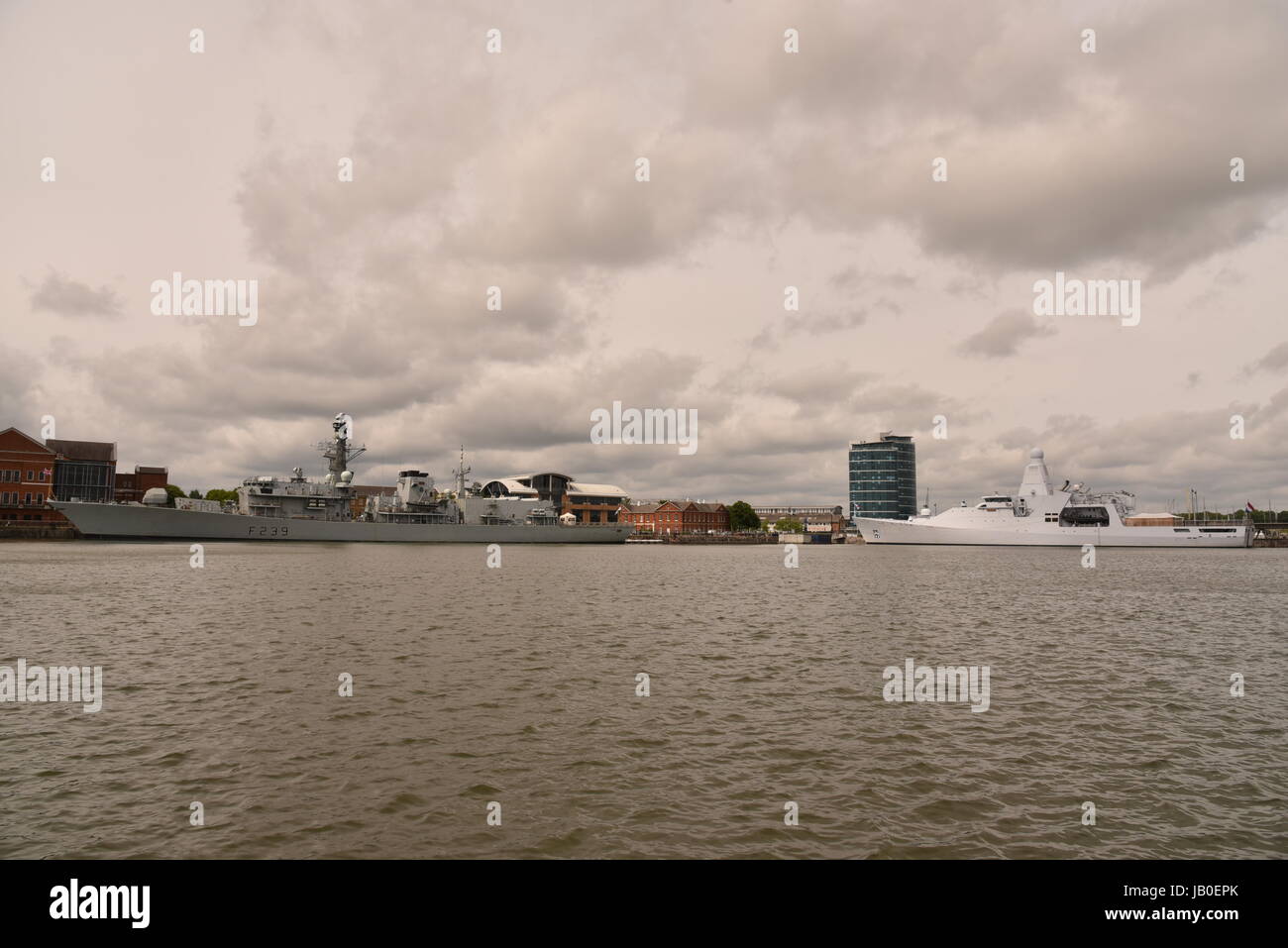 CHATHAM, ENGLAND, 8TH JUNE 2017 HMS Richmond And Hnlms Holland Moored ...