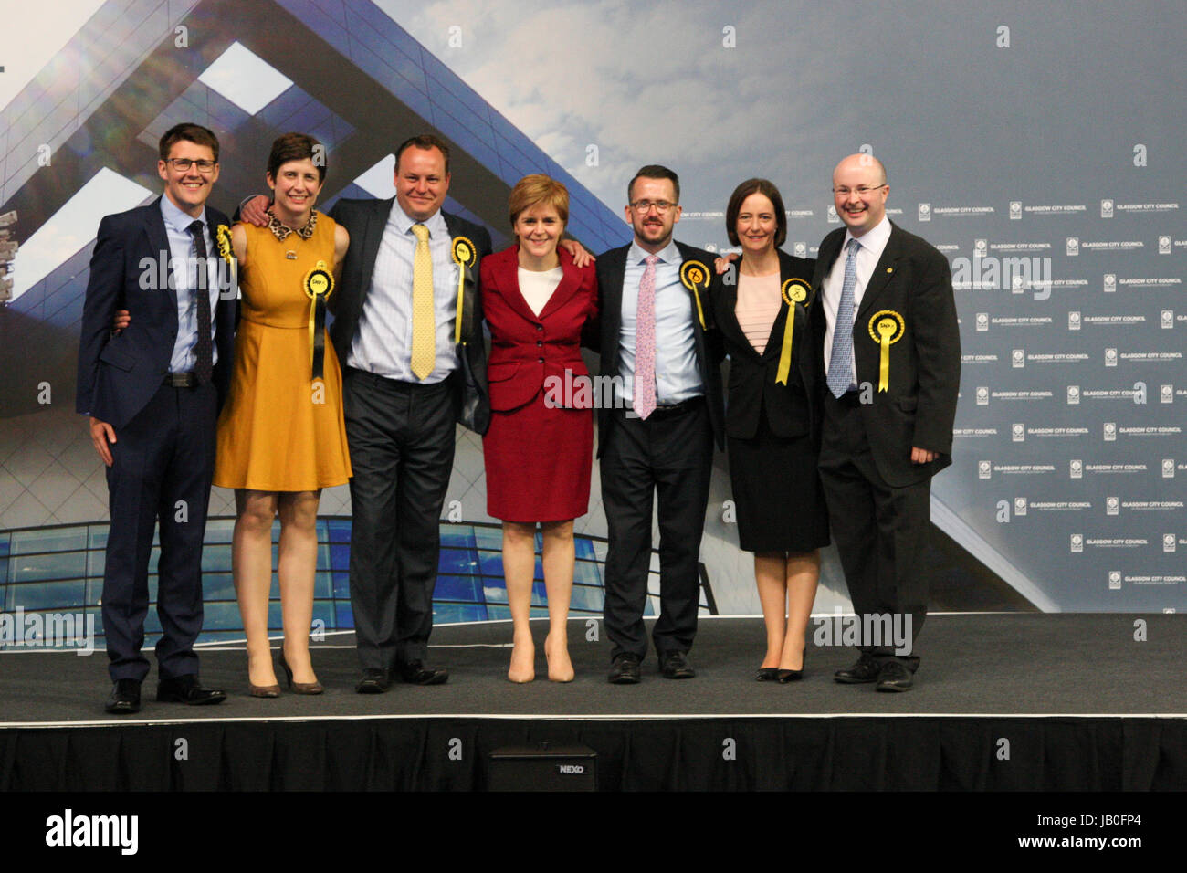 Glasgow, UK. 9th June, 2017. SNP celebrations with the First minister ...