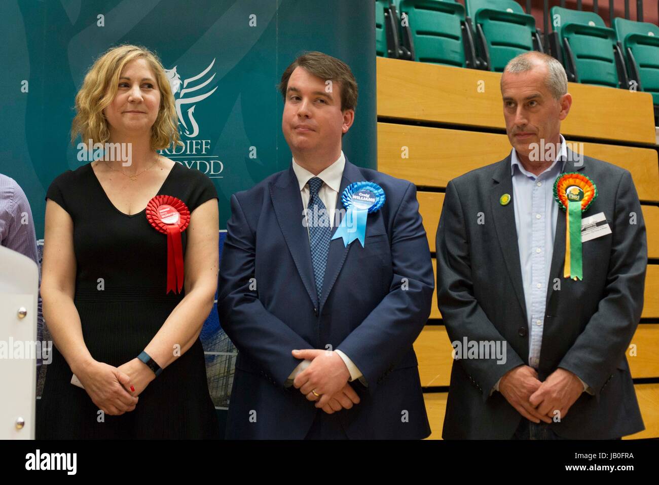 Cardiff, Wales, UK. 09th June, 2017. Labour's Anna McMorrin is elected ...