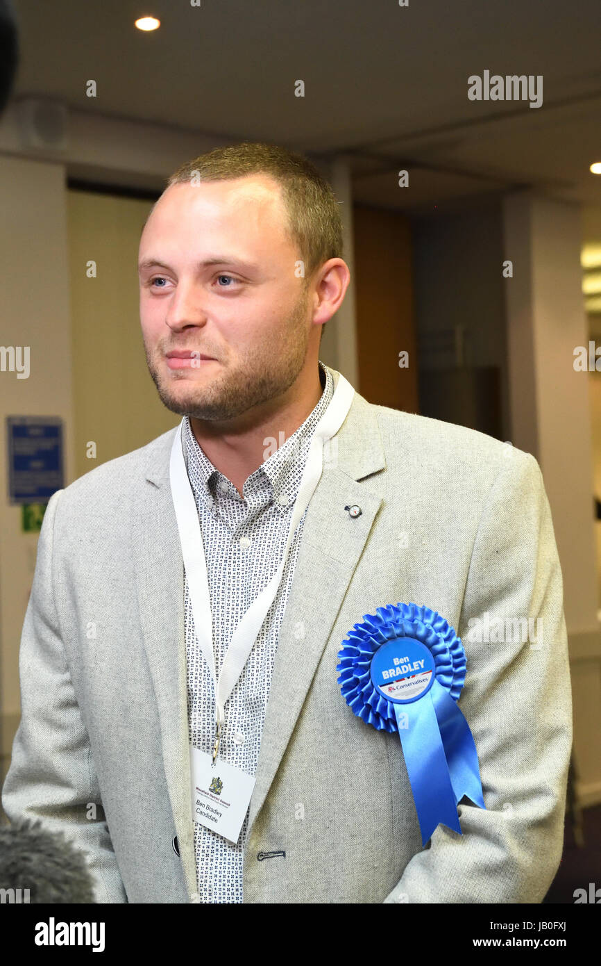 Mansfield, Nottinghamshire, UK. 9th June, 2017. Ben Bradley wins the ...