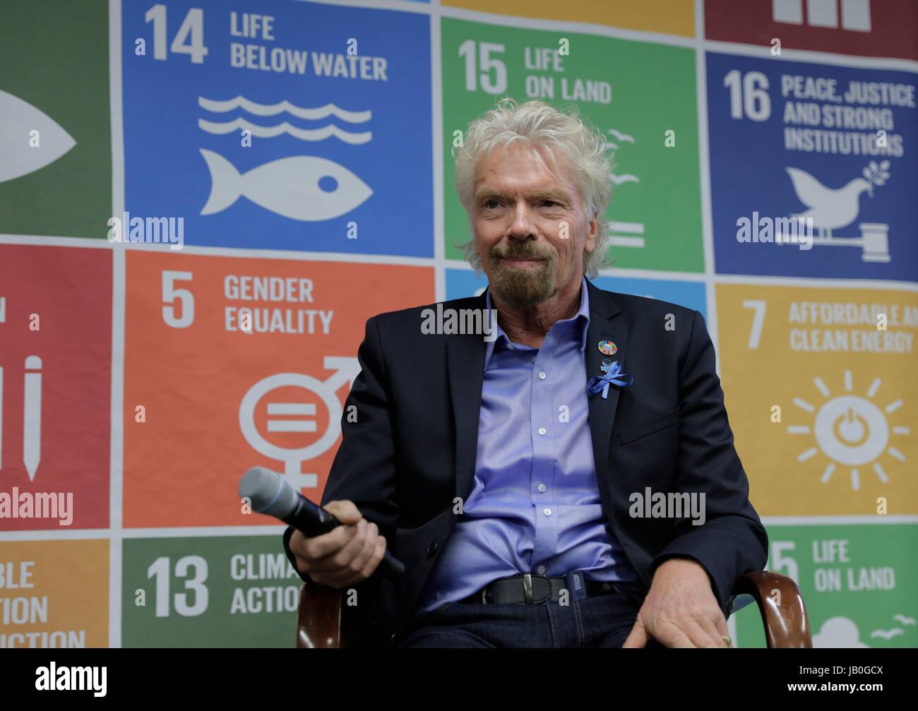 United Nations, New York, USA, June 08 2017 - Sir Richard Branson ...