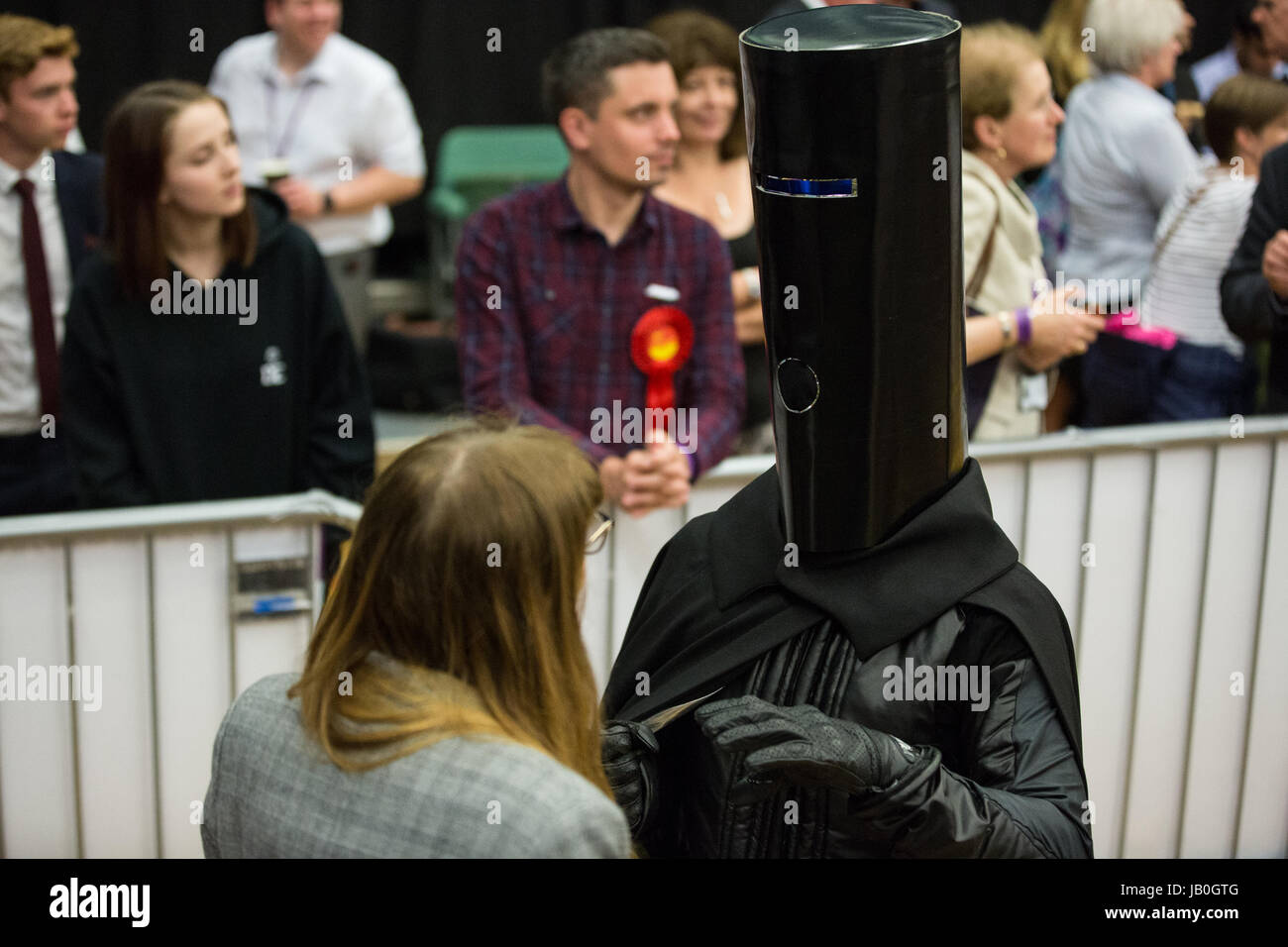 Maidenhead, UK. 9th June, 2017. Candidate Lord Buckethead is ...