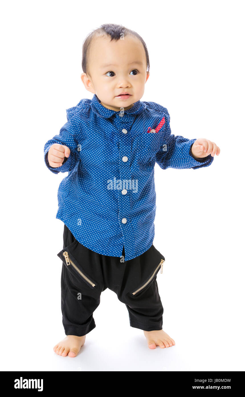 Asian baby boy learn to walk Stock Photo - Alamy