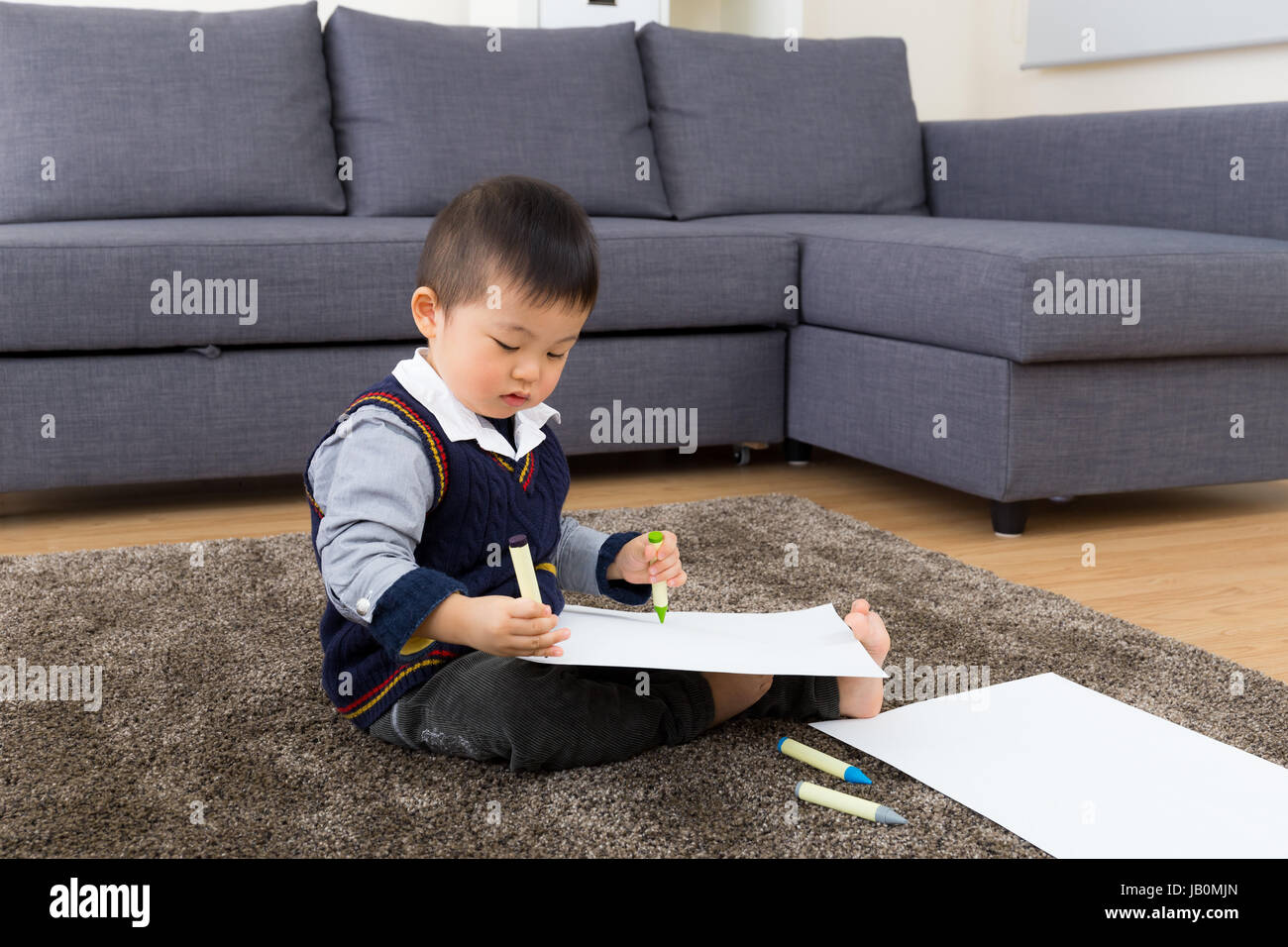 Asian baby kid drawing Stock Photo - Alamy