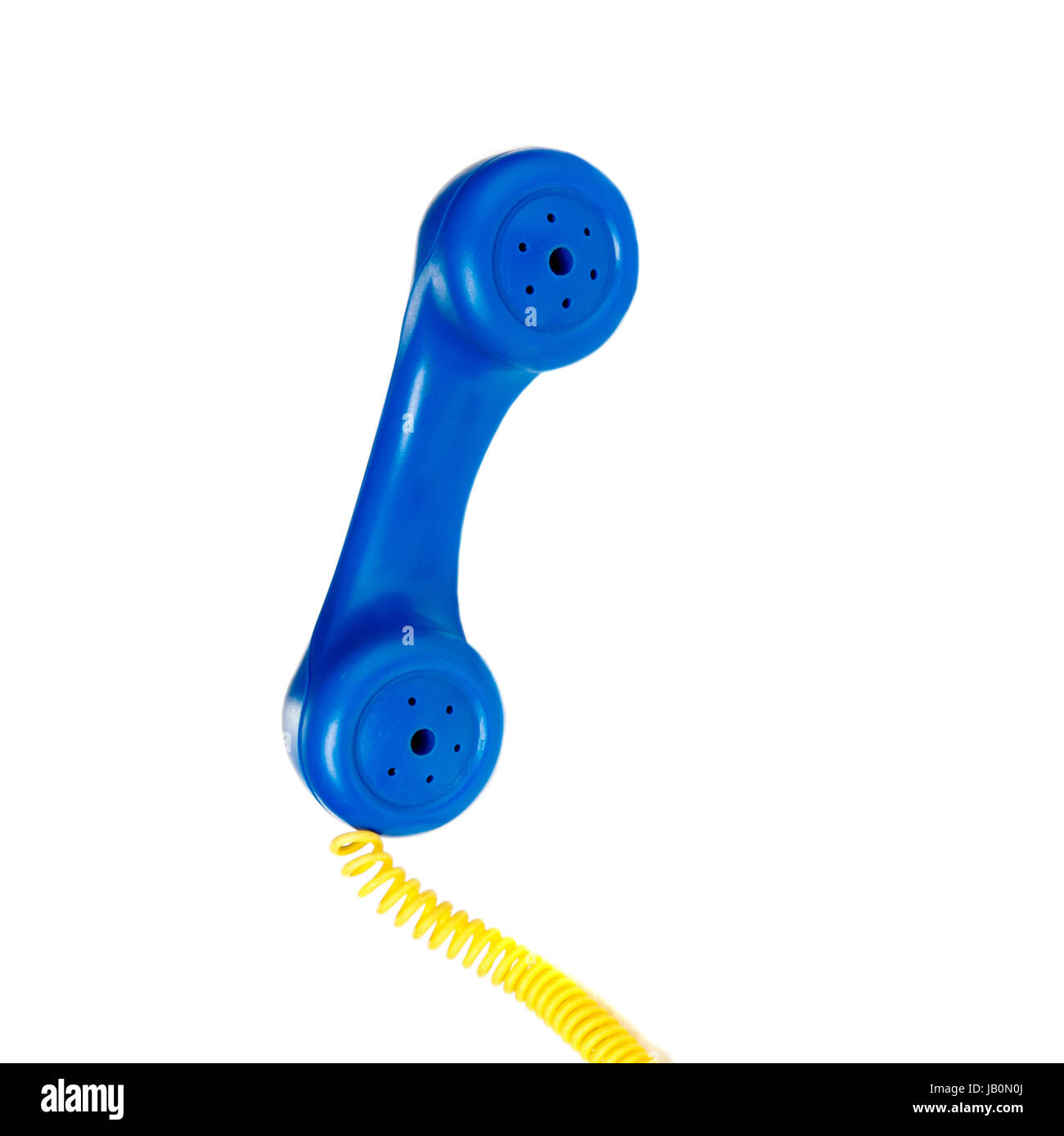 Photo of a toy telephone with blue yellow wire Stock Photo - Alamy