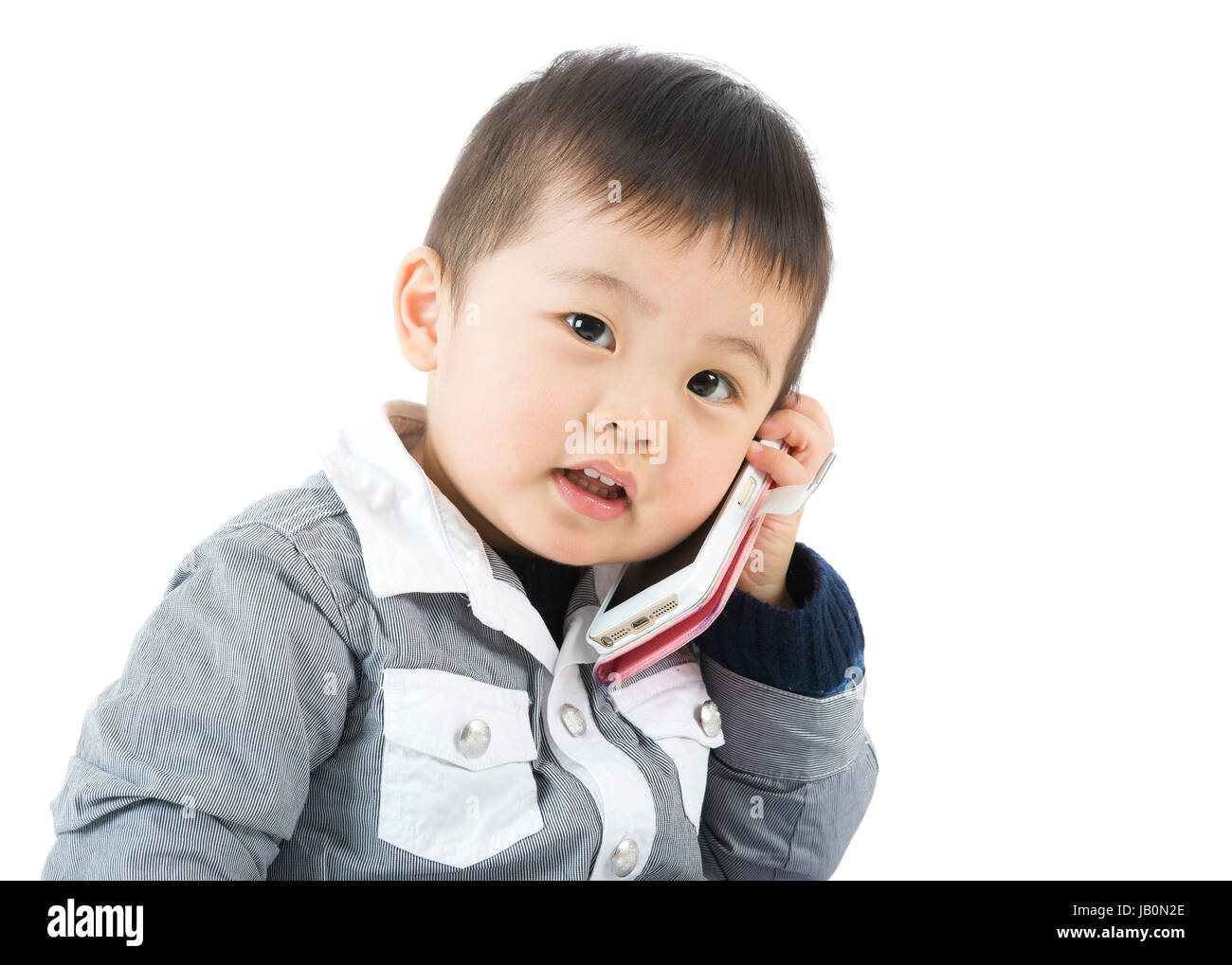 Little boy using mobile Stock Photo - Alamy