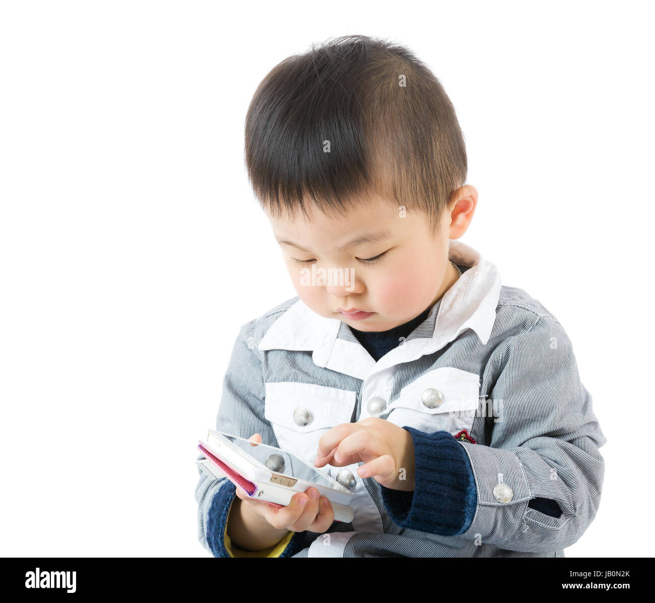 Little boy using smartphone Stock Photo - Alamy