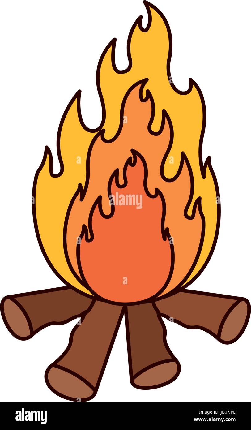 white background with bonfire of thick contour Stock Vector Image & Art ...