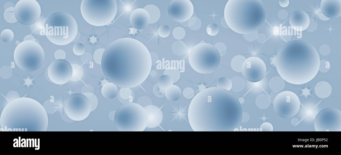 Blue floating bubbles coverphoto with panorama design size for banner ...