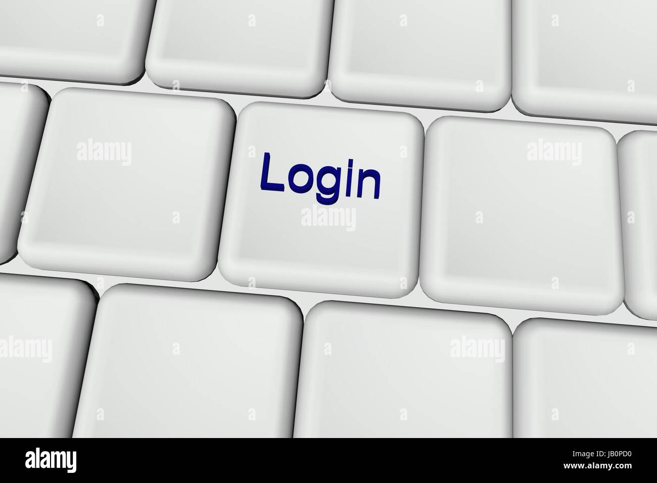 Login key over a keyboard, 3d render Stock Photo - Alamy