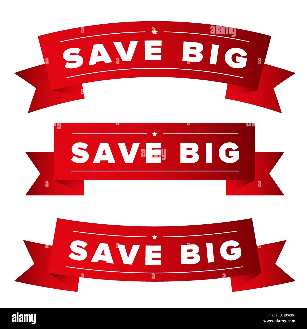 Save Big red ribbon set Stock Vector Image & Art - Alamy