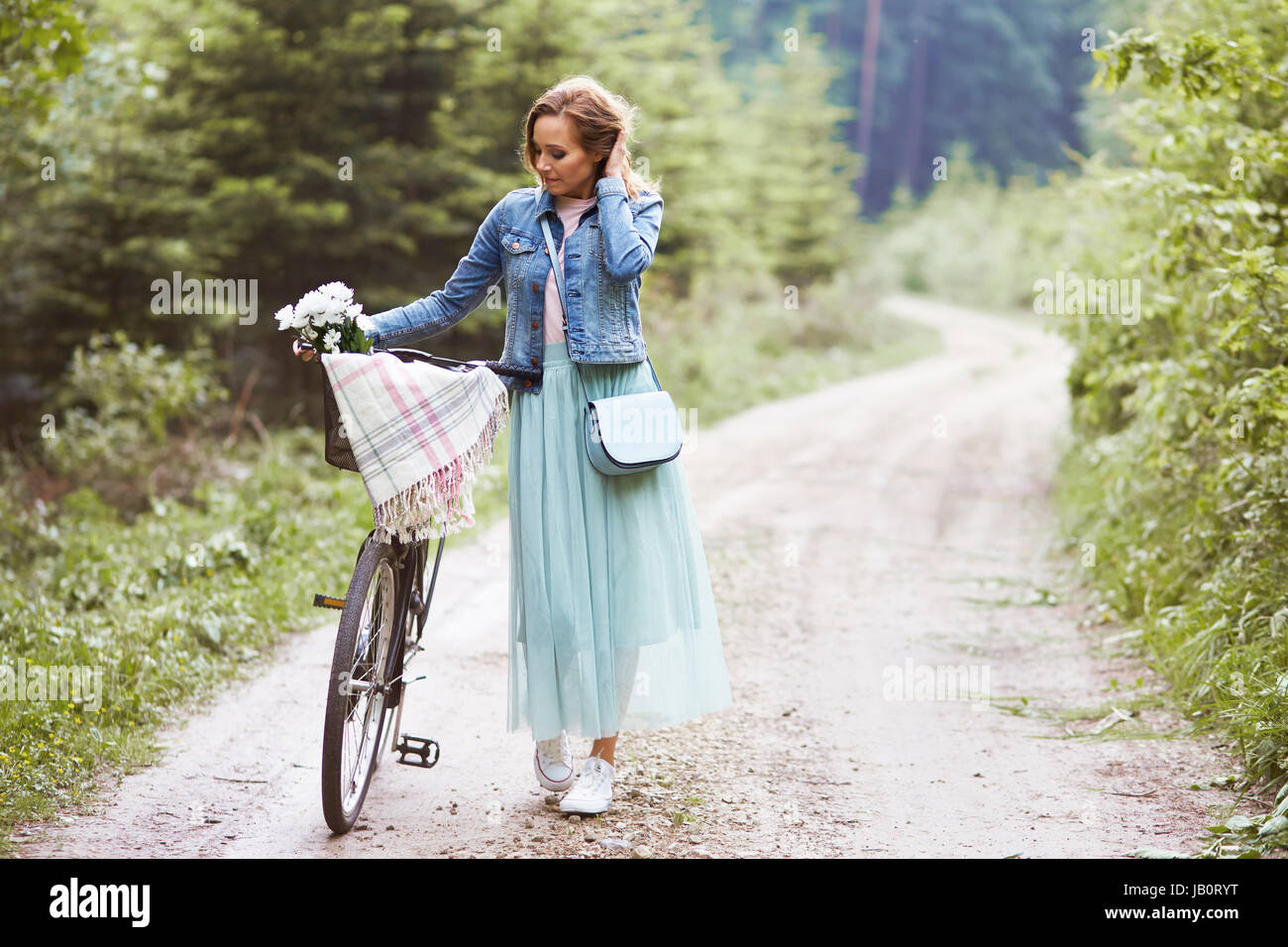 Walking with bike hi-res stock photography and images - Alamy