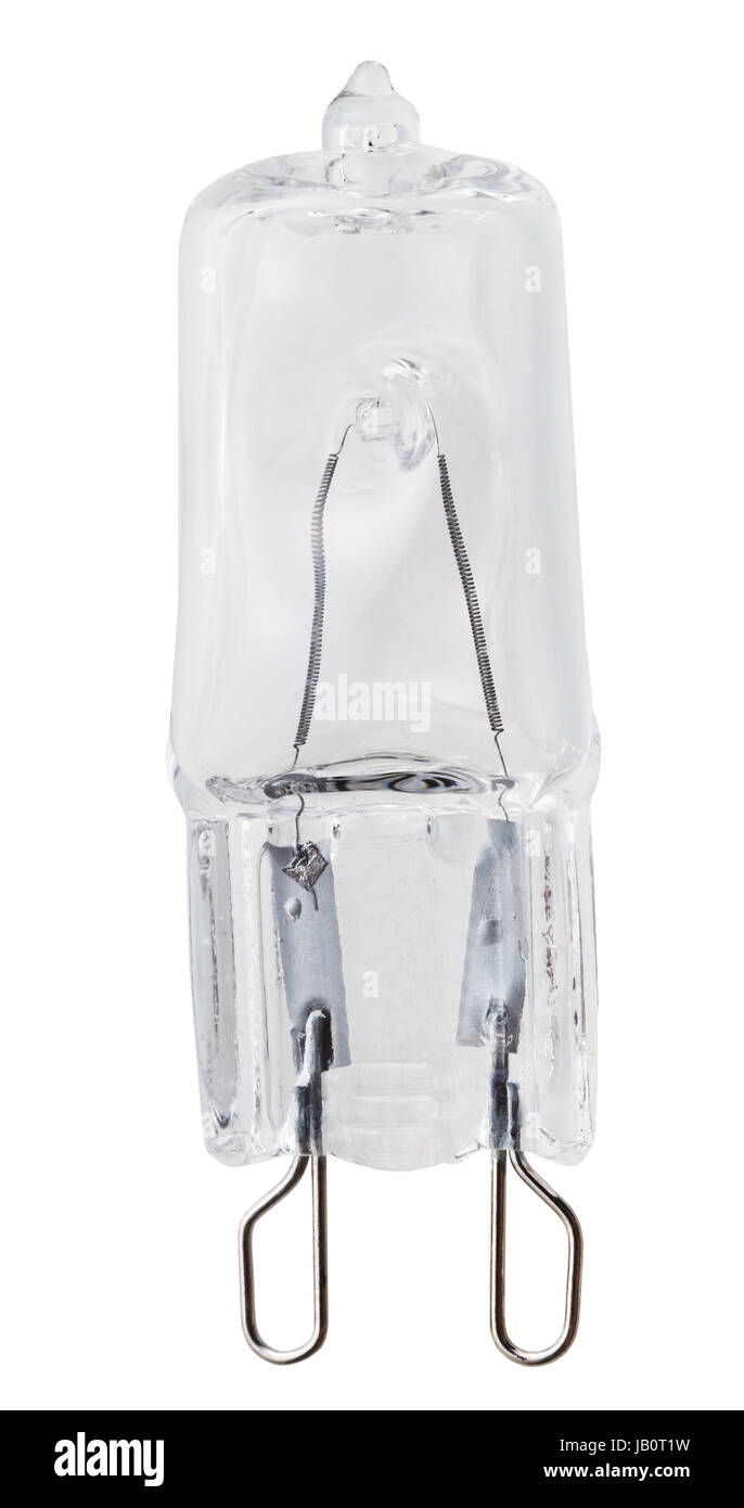 small halogen lamp isolated on white background Stock Photo - Alamy