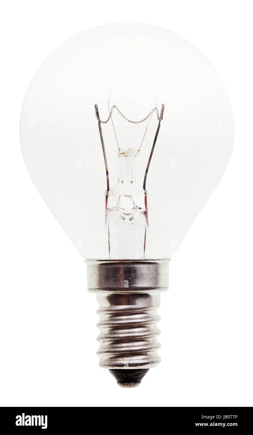 usual transparent incandescent light bulb isolated on white background ...