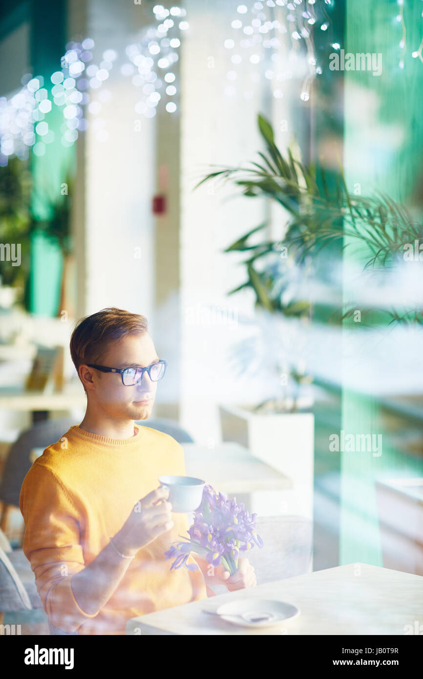 Handsome Young Man Waiting for Date Stock Photo - Alamy
