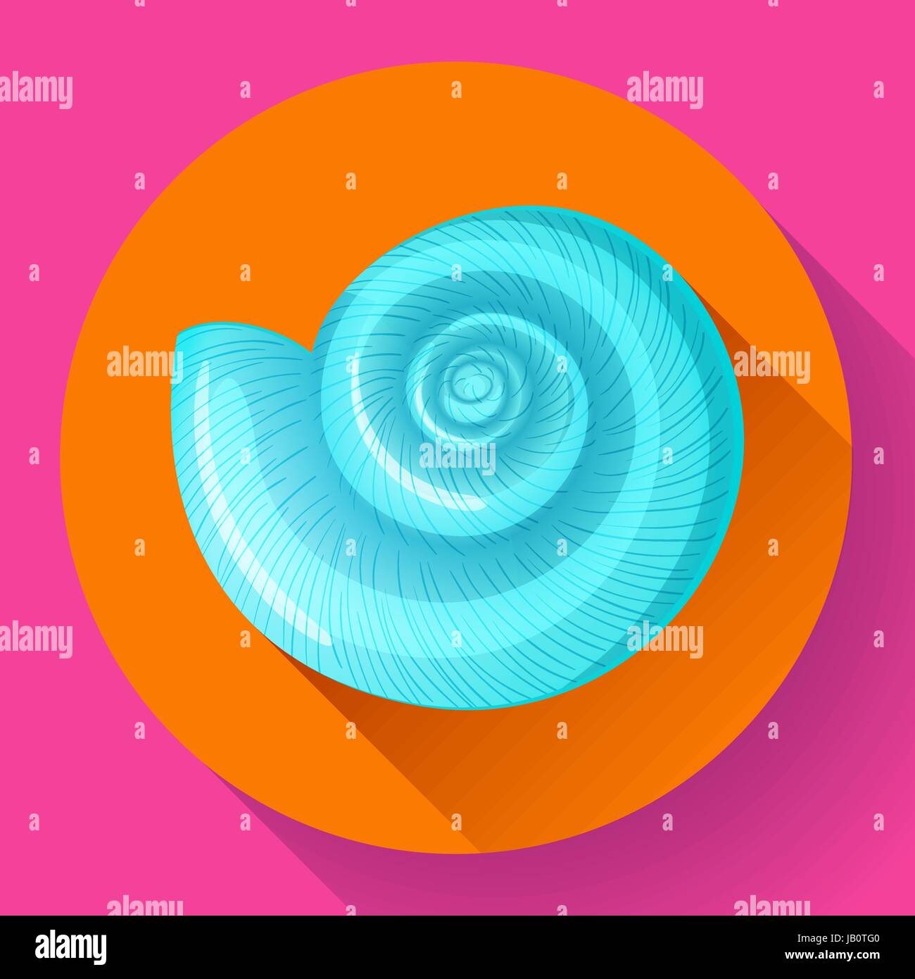 blue sea shell flat vector logo Seafood flat icon Stock Vector Image ...