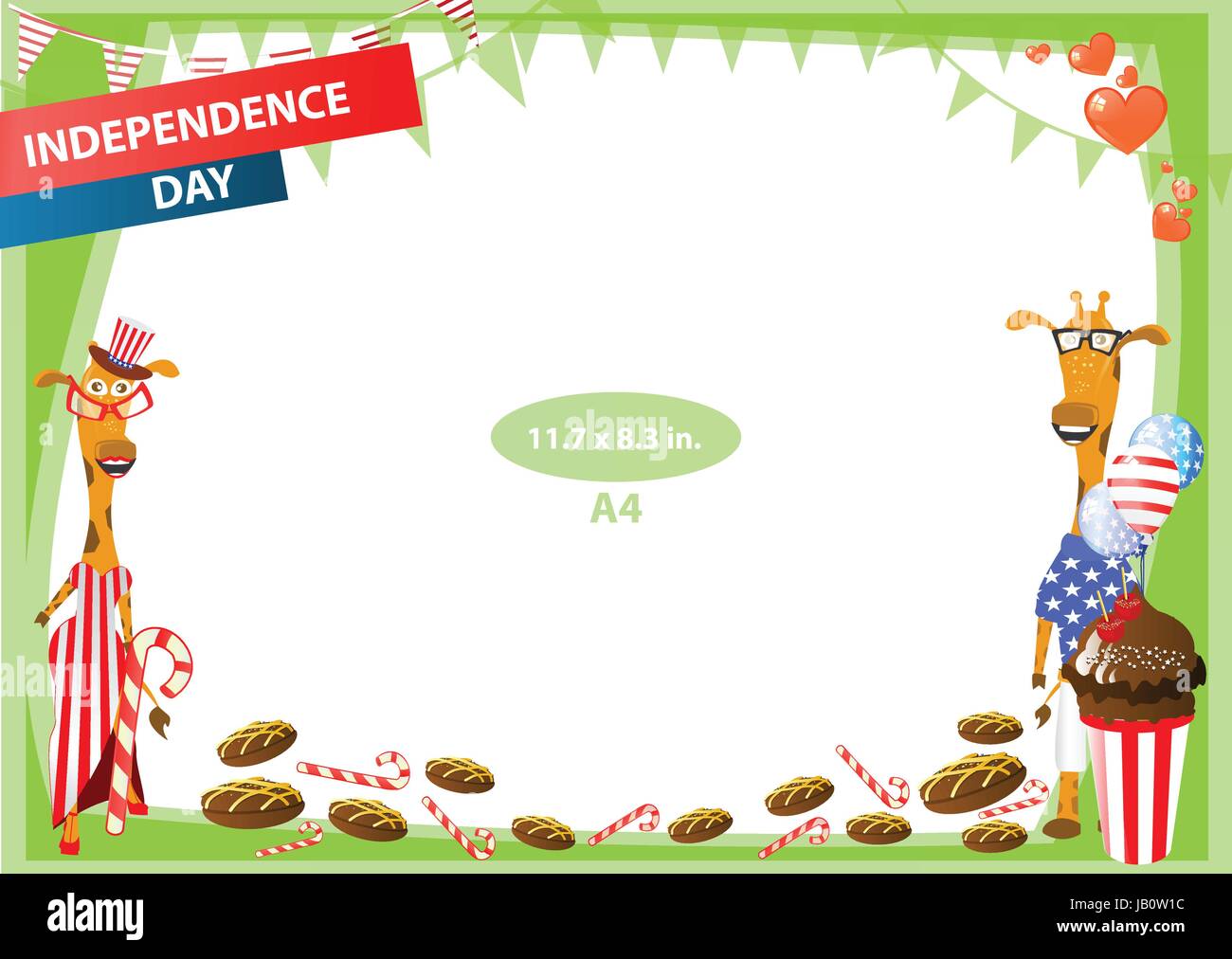 Frame. American day illustration. Independence Day. American flag. For ...