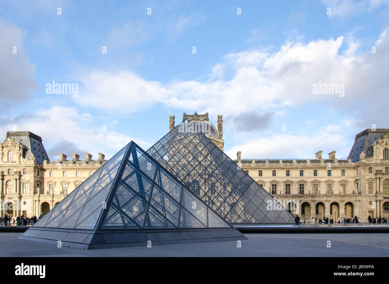 PARIS-DEC 25: Louvre museum is a triangular pyramid for an art exhibit ...